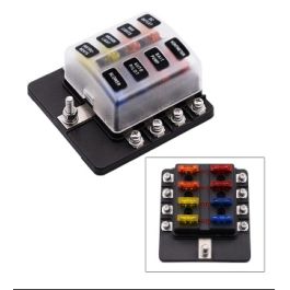 8 Way Blade Fuse Holder with LED BLown Fuse Indicator light Kit